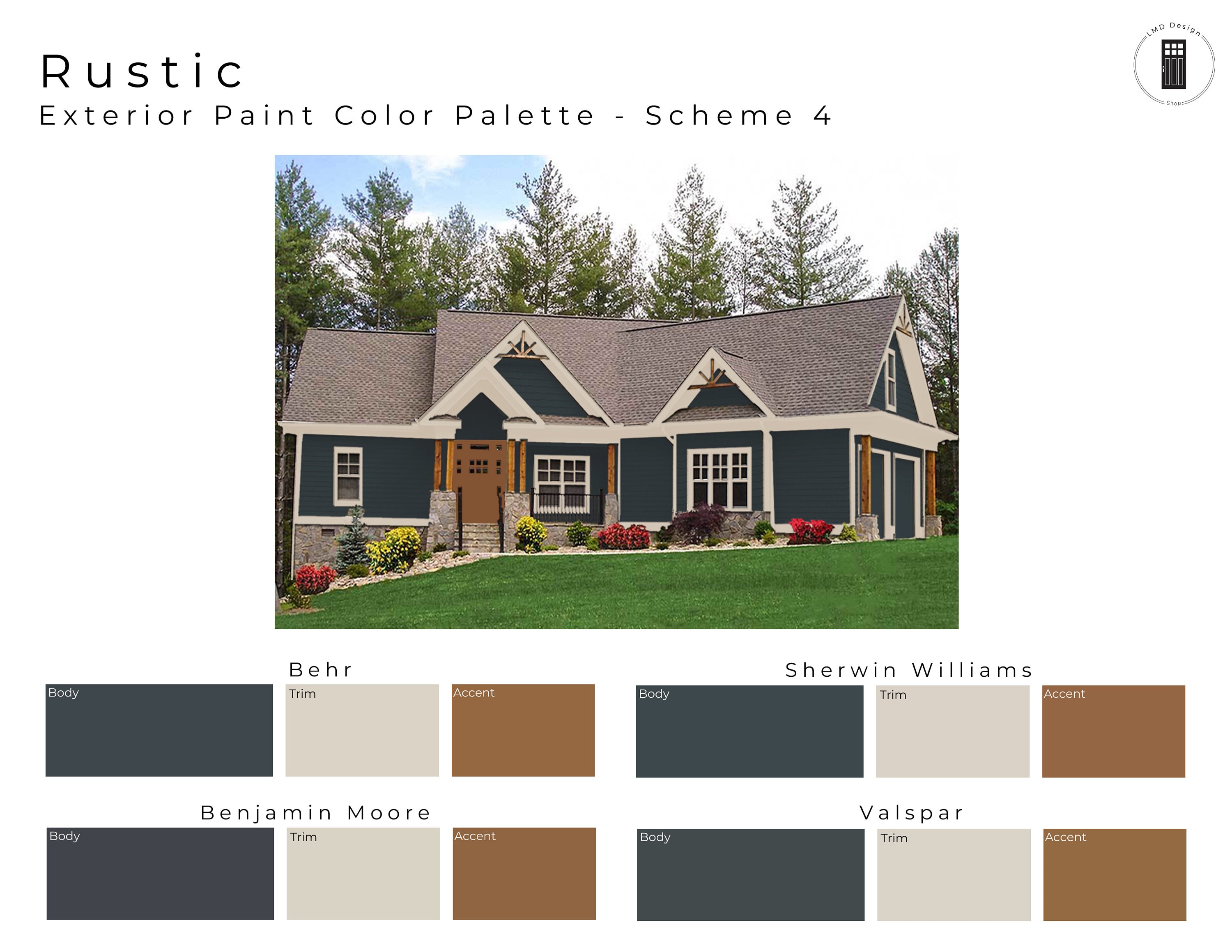 Rustic Exterior Paint Color Palettes Paint Colors for - Etsy Canada