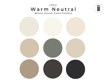 Neutral Warm Valspar Paint Color Palette Cozy Valspar Interior Whole House Paint Colors Etsy UK