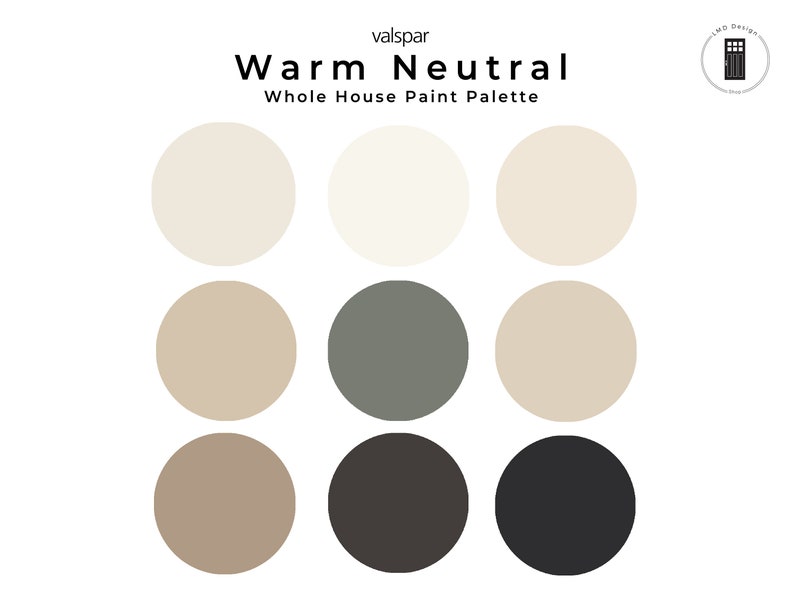 Neutral, Warm Valspar Paint Color Palette | Cozy Valspar Interior Whole ...