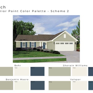 Exterior Paint Color Palette for Ranch House | Paint Colors for ...