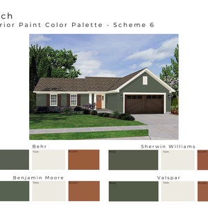 Exterior Paint Color Palette for Ranch House | Paint Colors for ...