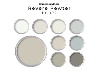 Revere Pewter Paint Color Palette, Benjamin Moore, Interior Paint ...