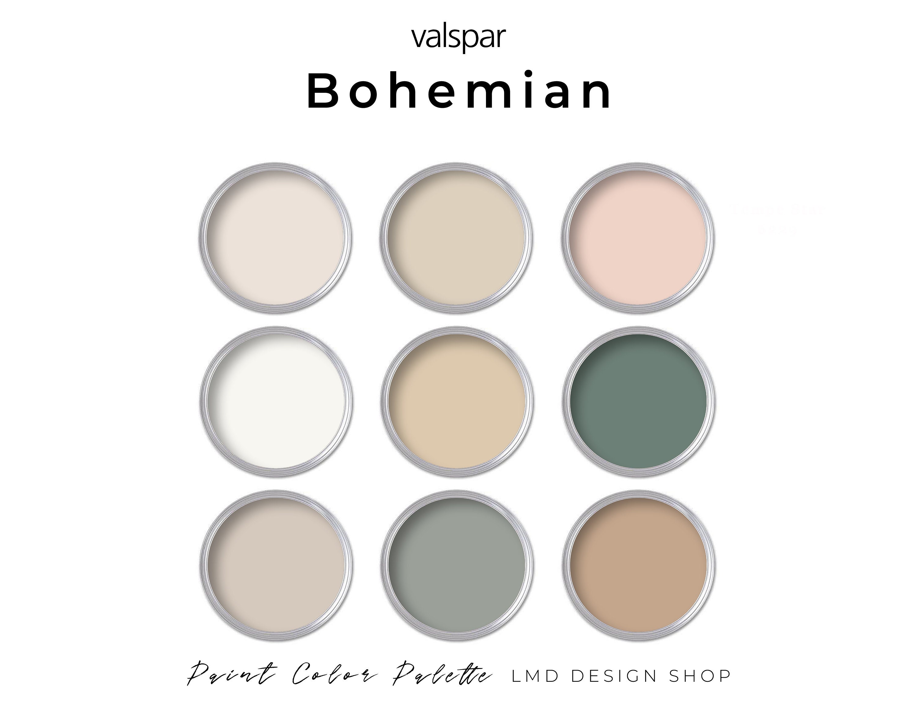 Valspar Boho Earthy Paint Palette Interior Paint Colors for Home - Etsy