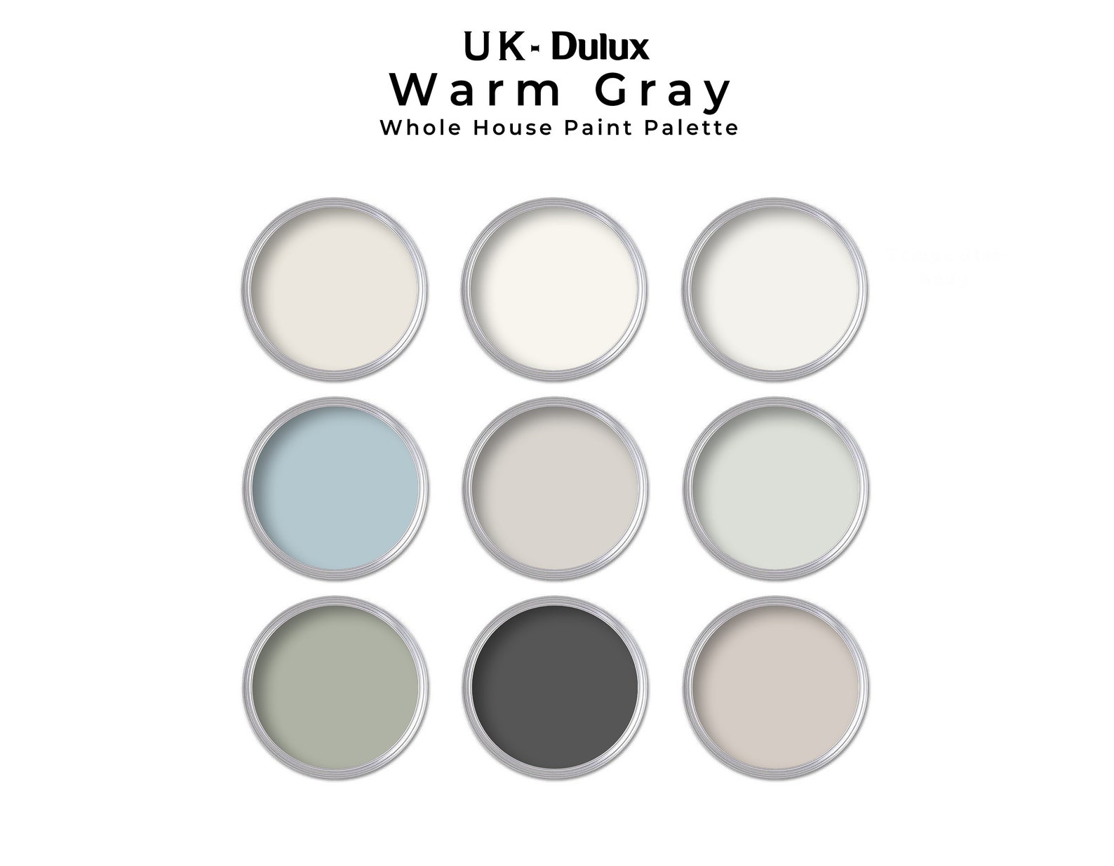 Warm Gray UK Dulux Paint Color Palette | Dulux (UK Color Codes) Gray ...
