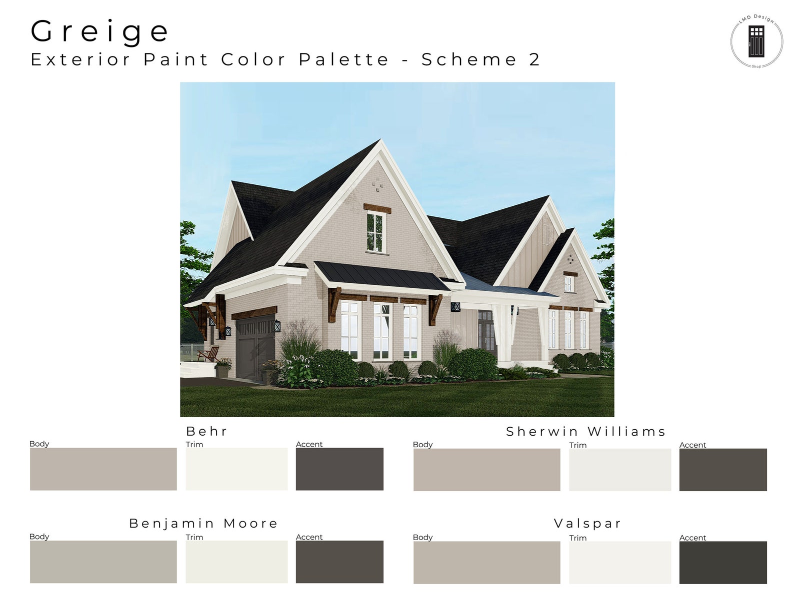 Greige Gray Exterior Paint Palettes | Greige House Exterior Paint ...