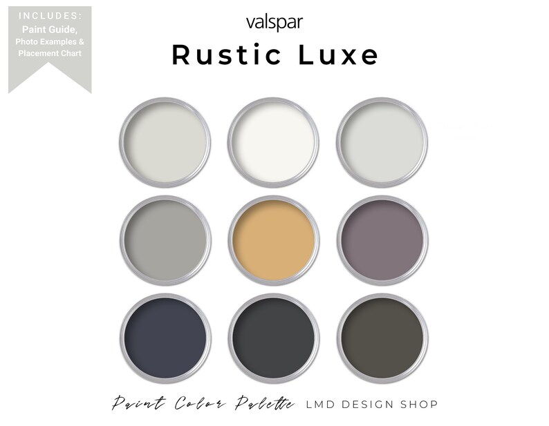 Rustic Valspar Paint Color Palette House Paint Palette - Etsy
