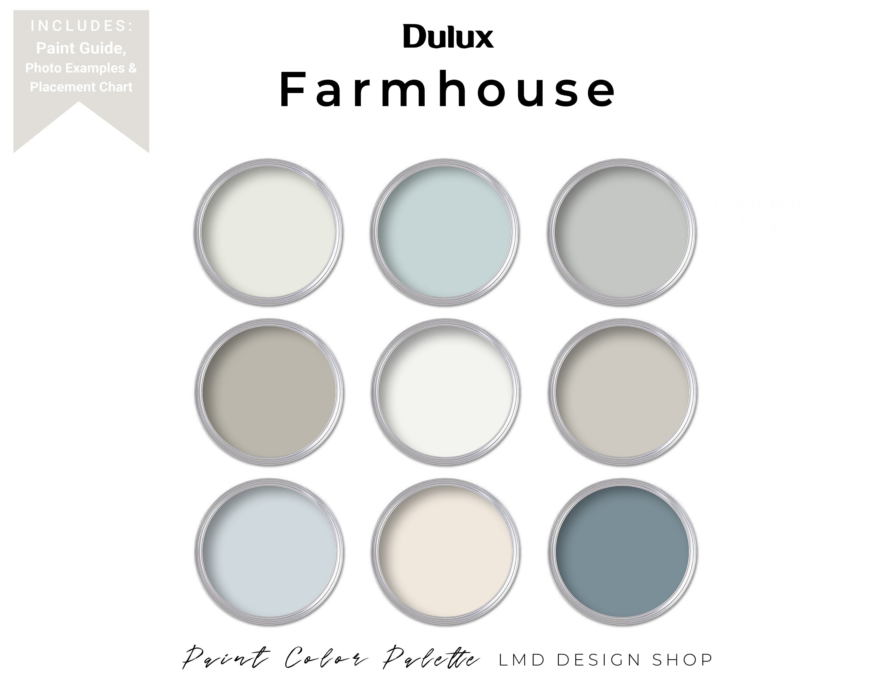 Farmhouse Dulux Paint Color Palette Home Paint Palette Dulux - Etsy ...