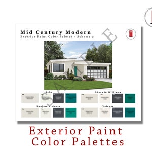 Exterior Paint Color Schemes Mid Century Modern Home Paint - Etsy