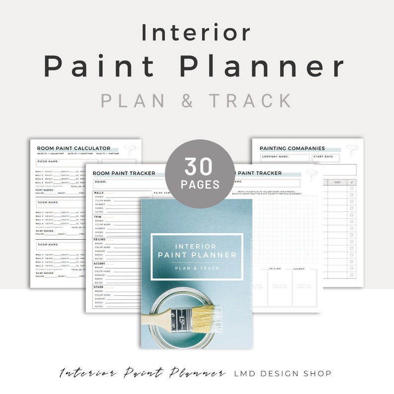 Interior Paint Color Planner Printable Home Paint Tracker - Etsy