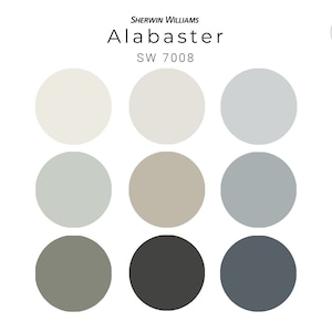 Sherwin Williams Alabaster Paint Color Palette | Alabaster Whole House ...