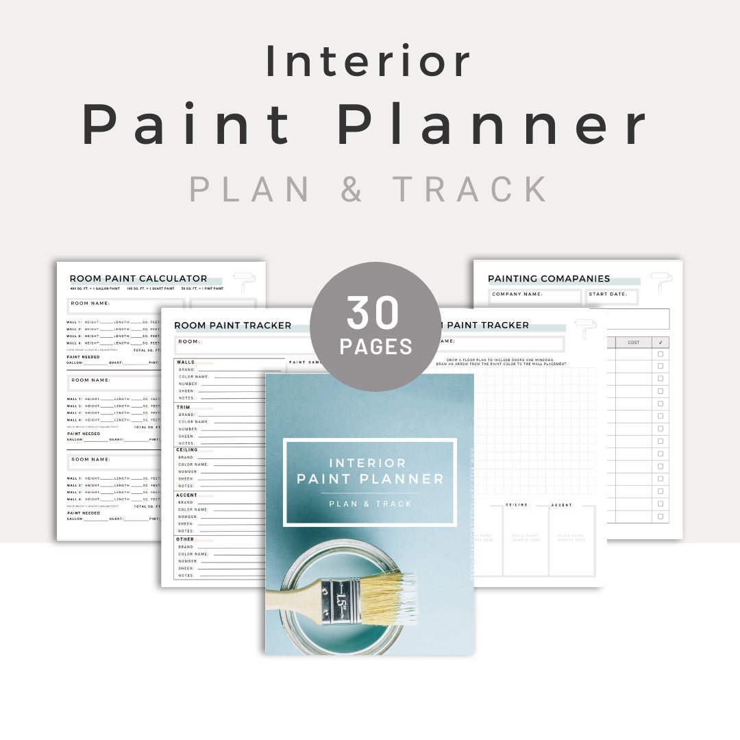 Interior Paint Color Planner | Printable Home Paint Tracker - Etsy