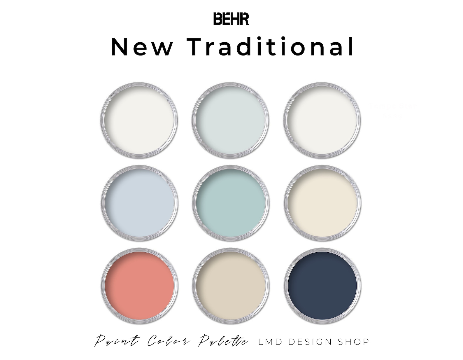 Behr Traditional Paint Color Palette Whole House Paint Color Palette - Etsy