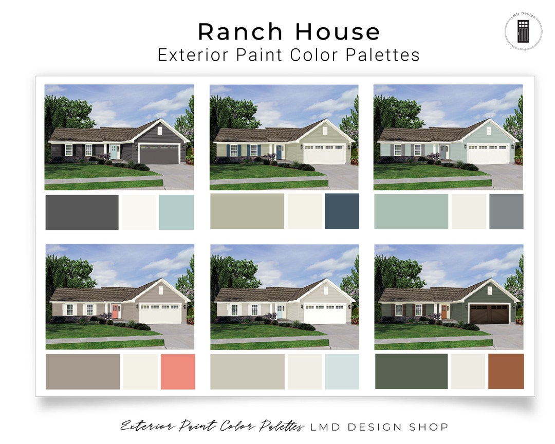 Exterior Paint Color Palette for Ranch House Paint Colors for Exterior ...