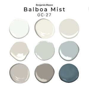 Benjamin Moore Balboa Mist Paint Palette | Whole House Paint Palette ...