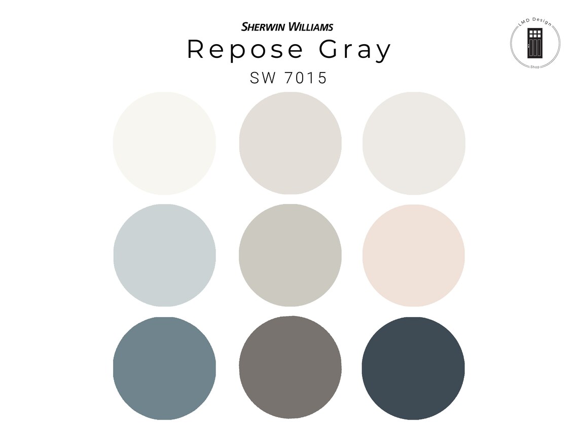 Repose Gray Sherwin Williams Paint Color Palette | Repose Gray Whole ...