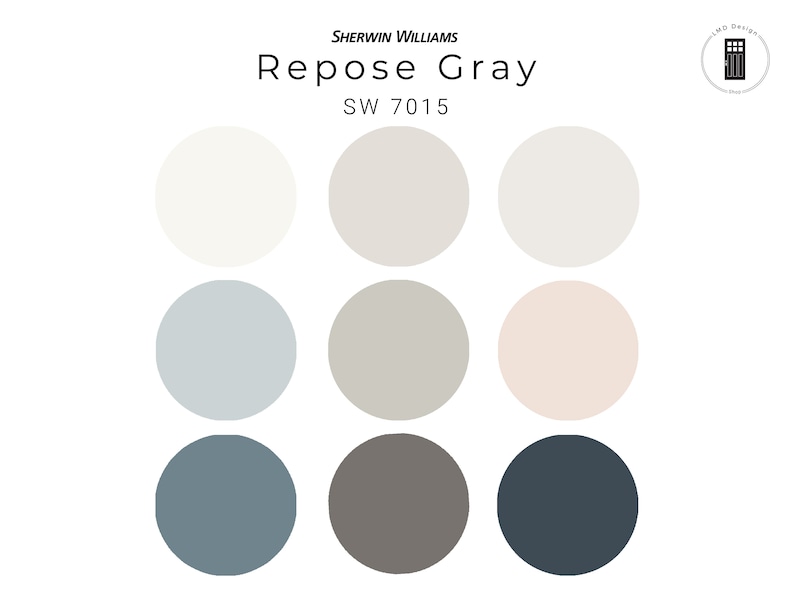 Repose Gray Sherwin Williams Paint Color Palette | Repose Gray Whole ...