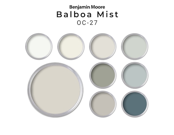 Benjamin Moore Balboa Mist Paint Palette Whole House Paint Palette Balboa Mist Benjamin Moore Etsy UK