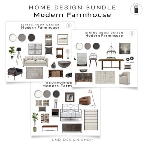 Modern Farmhouse Room Design Bundle Rustic House Design Mood - Etsy