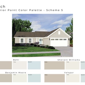 Exterior Paint Color Palette for Ranch House | Paint Colors for ...