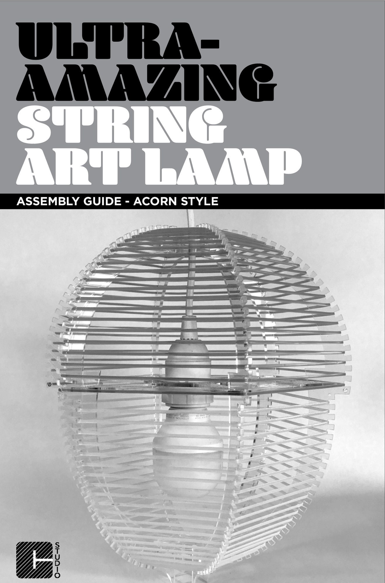 Acorn String Art Pendant Lamp Kit Handmade Lasercut Hanging Chandelier ...