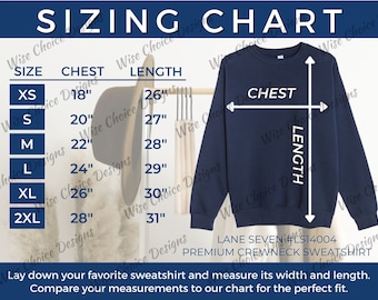 Lane Seven Ls14001 Size Chart - Etsy