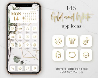 Gold App Icons | Etsy
