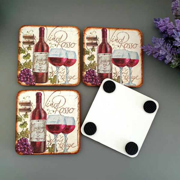 Wine Theme Coasters - Etsy