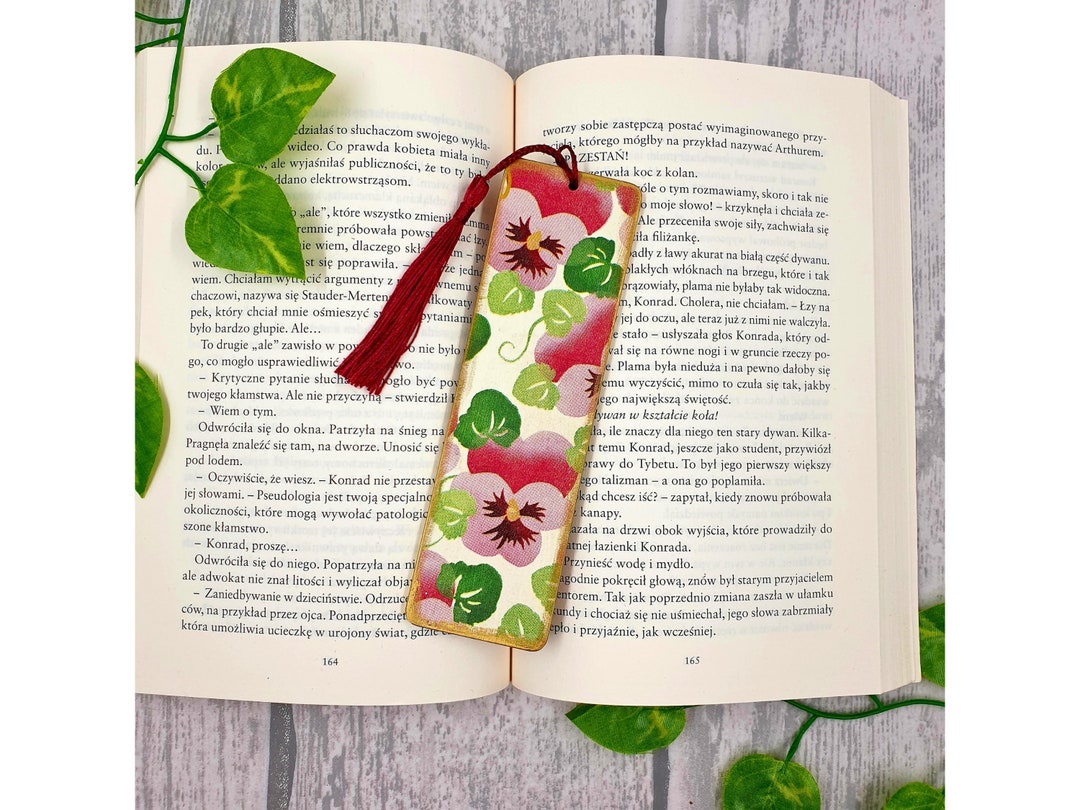 Pansy Flower Bookmark Emma Bridgewater Wooden Floral Bookmark, Red ...