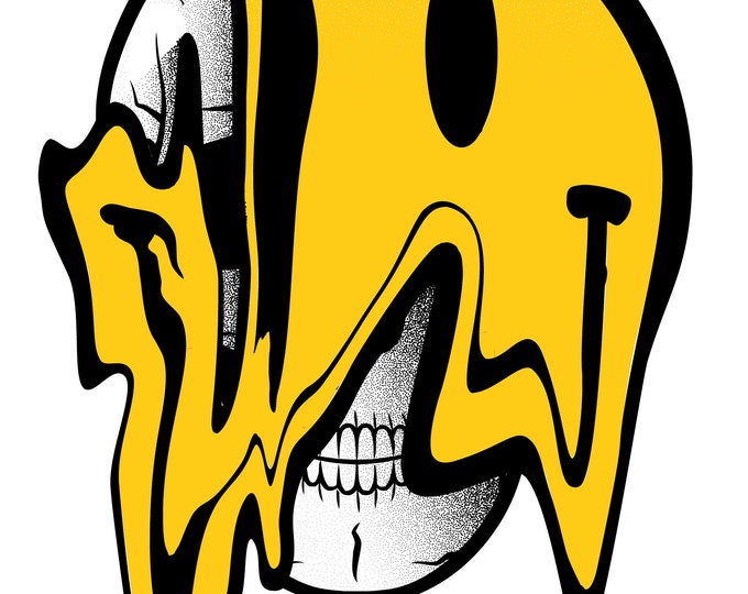 Acid Melting Smiley Face Vector Design (eps, Svg, Ai, Pdf) - Etsy