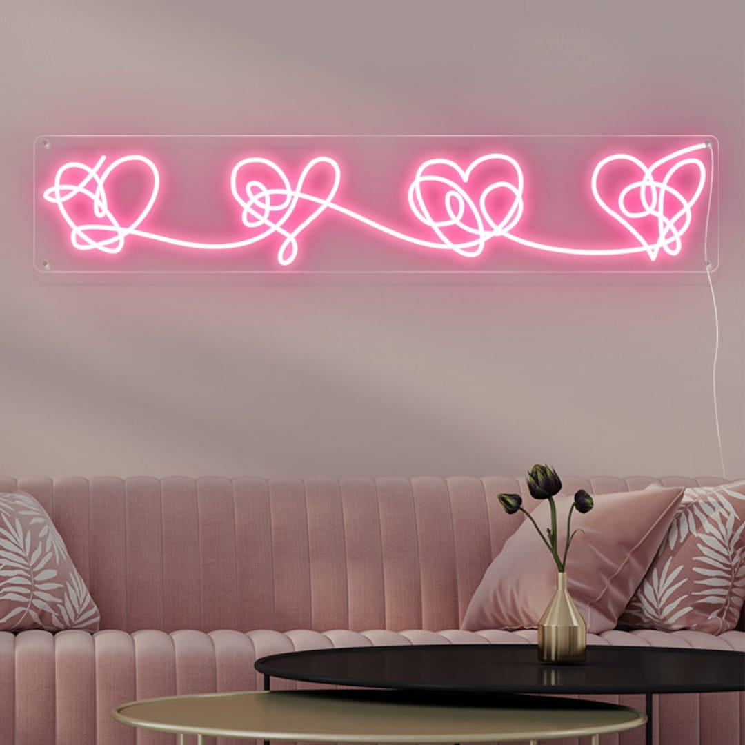 Hearts Neon | Custom LED Sign for Bedroom, Home, or Romantic Gift - Etsy
