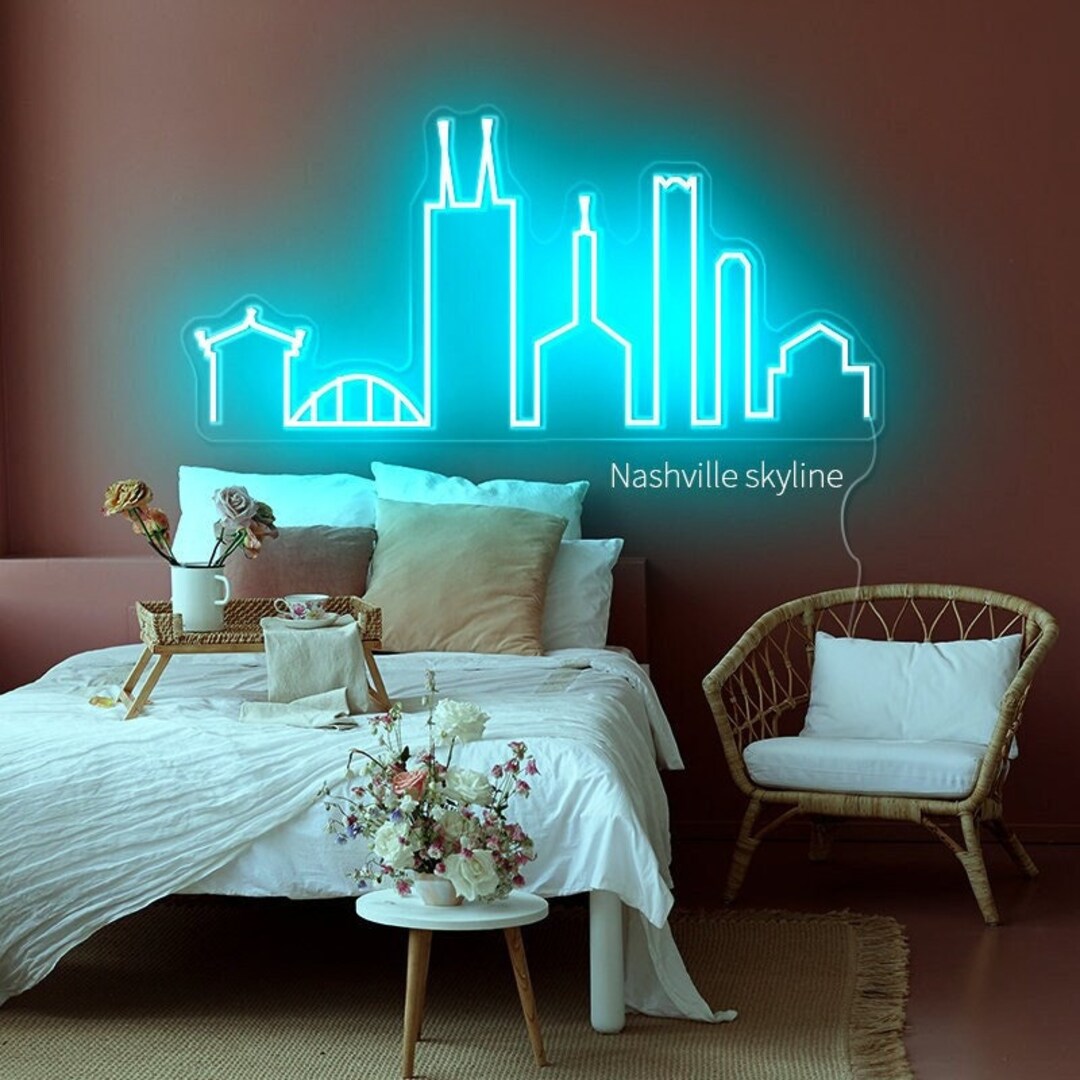 Nashville Skyline Neon Sign | Custom LED Neon Cityscape Light | Neon ...