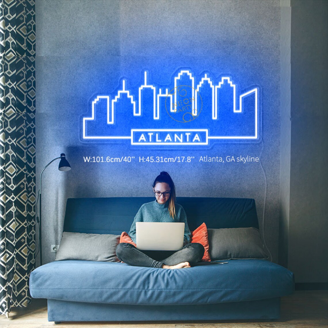 Atlanta GA Skyline Neon Sign | Philadelphia Skyline Neon Light ...