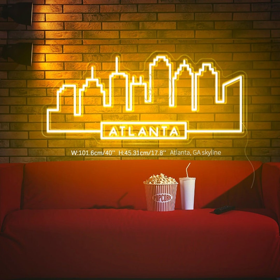 Atlanta GA Skyline Neon Sign | Philadelphia Skyline Neon Light ...