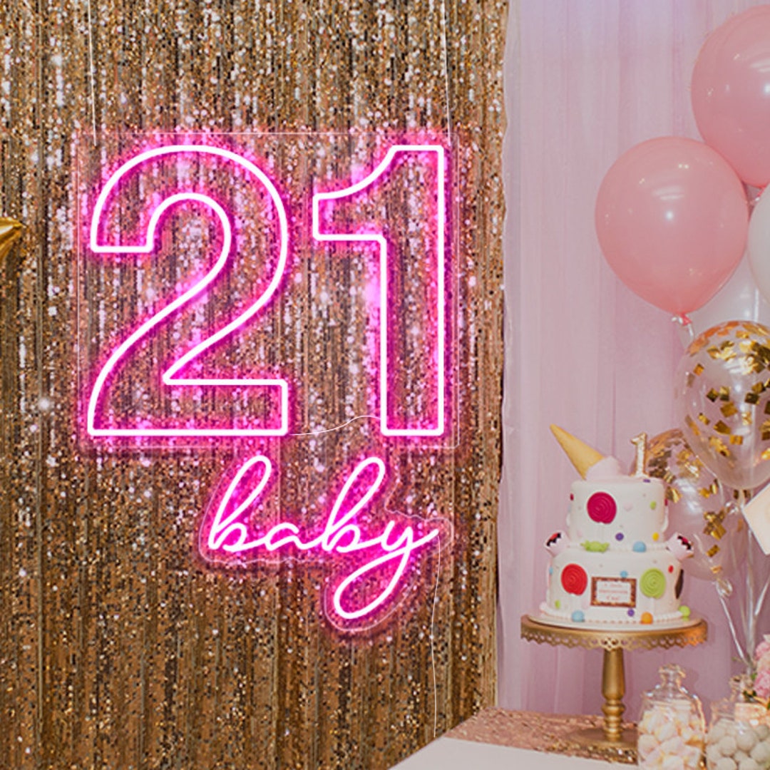 Birthday Neon Sign | 21st Birthday Party Neon Light | Custom LED Neon ...