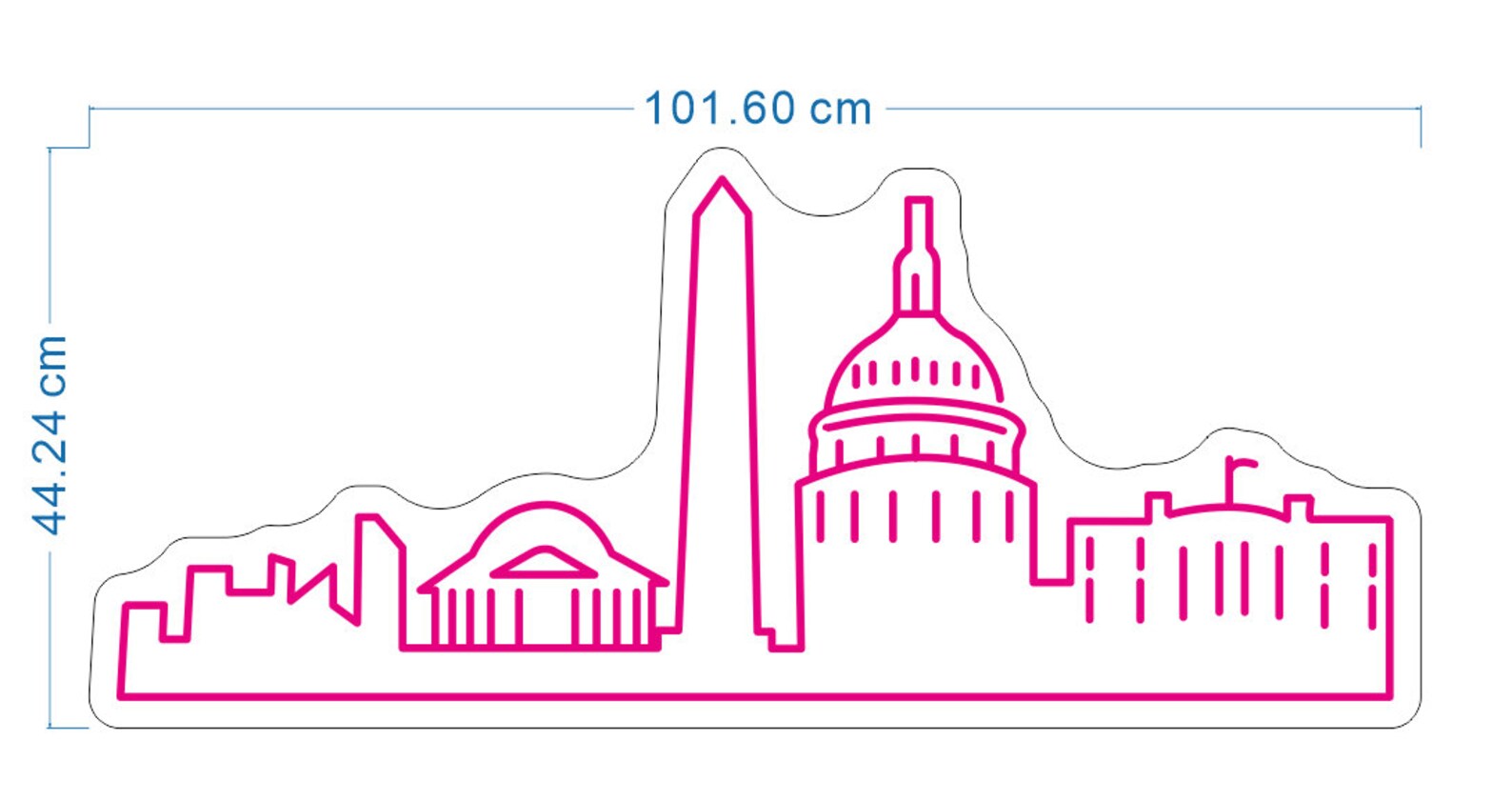 Dc Skyline Neon Sign Custom Neon Sign Office Wall Discatin - Etsy