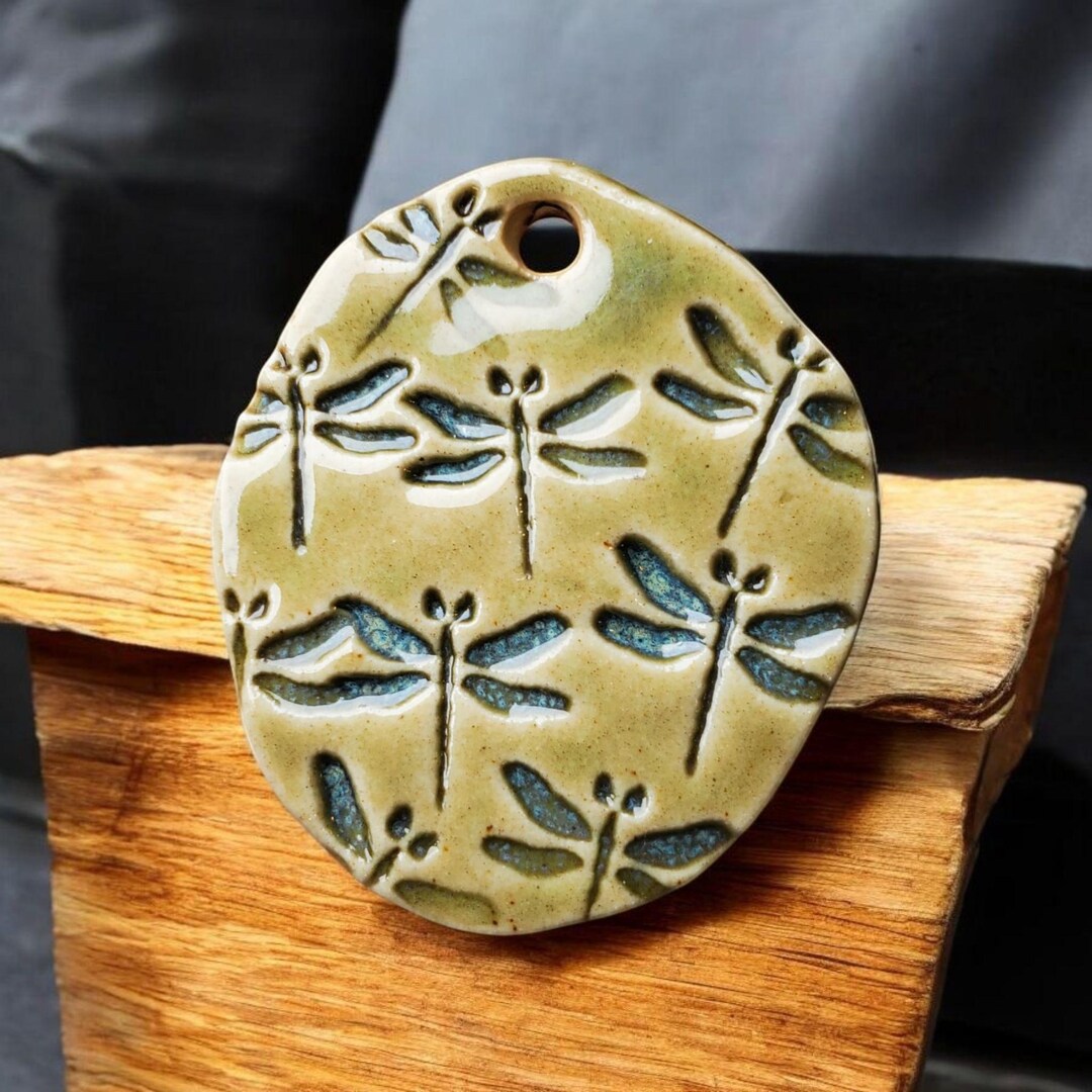 Ceramic Charm Artisan Beads Pendant Ceramic Focal Jewelry Component ...