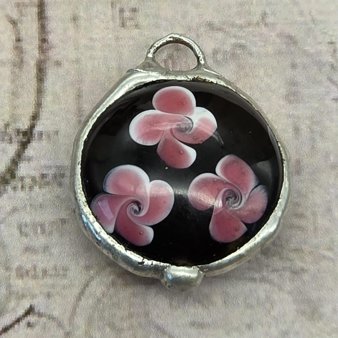 Soldered Lampwork Cherry Blossom Bead ( One Charm) - Etsy