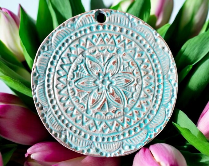 Hand Painted Metal Focal Jewelry Making Supply Metal Pendant Metal ...