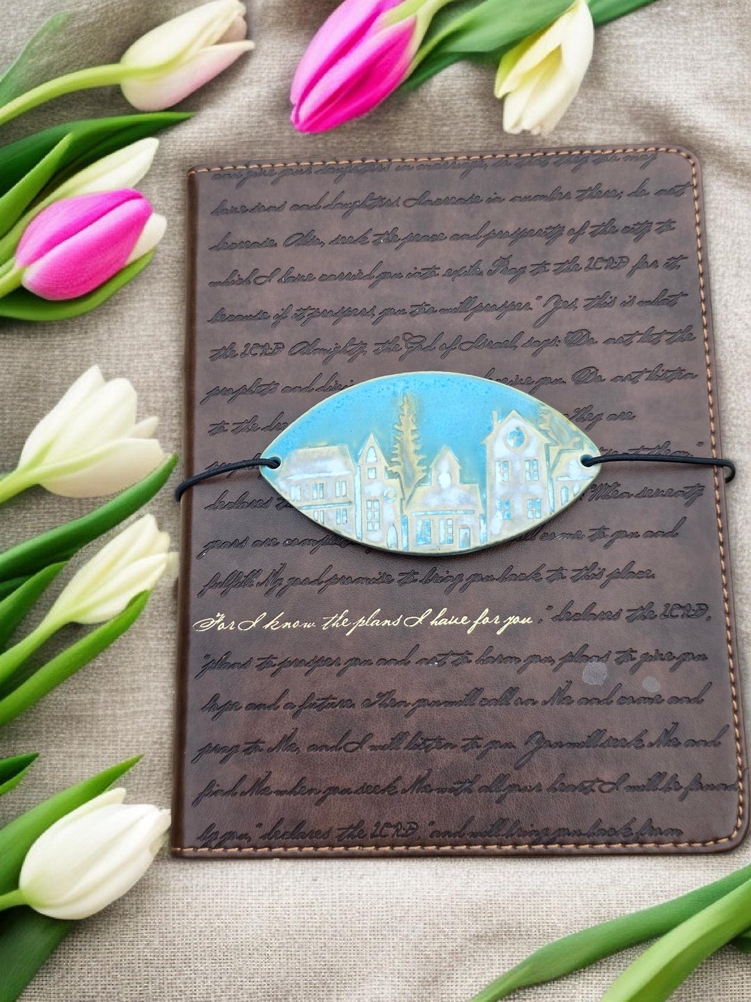 Handmade Ceramic Journal Connector: Two-hole Journal Strap - Etsy