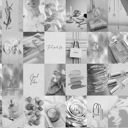 Grey Boujee Photo Wall Collage Kit Aesthetic 1 Grey Glam - Etsy