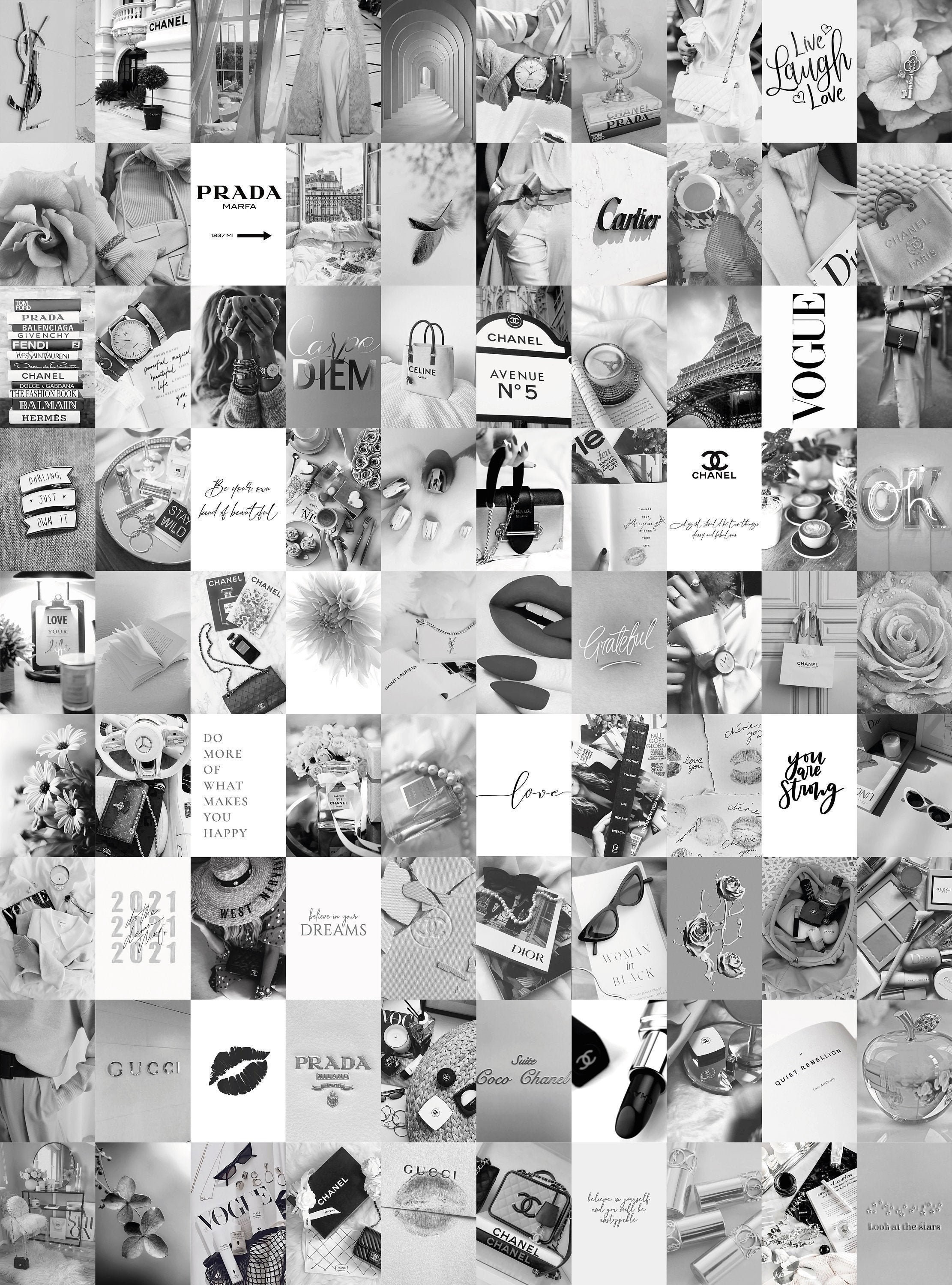 100pcs Grey Collage Kit Estética 2 Gris Blanco Negro Con | Etsy