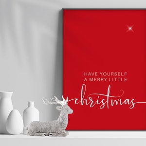 Red Christmas Prints Set, Christmas Wall Art, Christmas Printable Wall ...