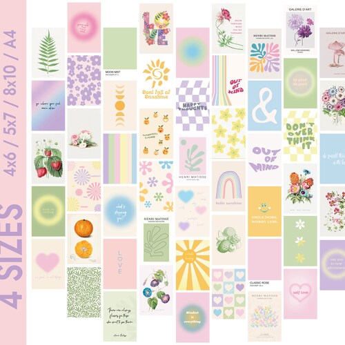 Pastel Boho Photo Wall Art Collage Kit: Digital Download Set - Etsy