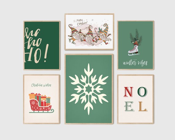 Gallery Set of 6 Christmas Prints Christmas Printable Home - Etsy