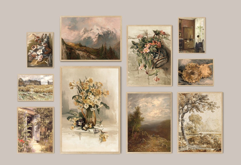 Printable Vintage Gallery Wall Set Antique Wall Art Prints - Etsy