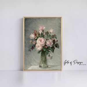 Vintage Cottage Still Life Gallery Wall Art Set - Moody Floral ...