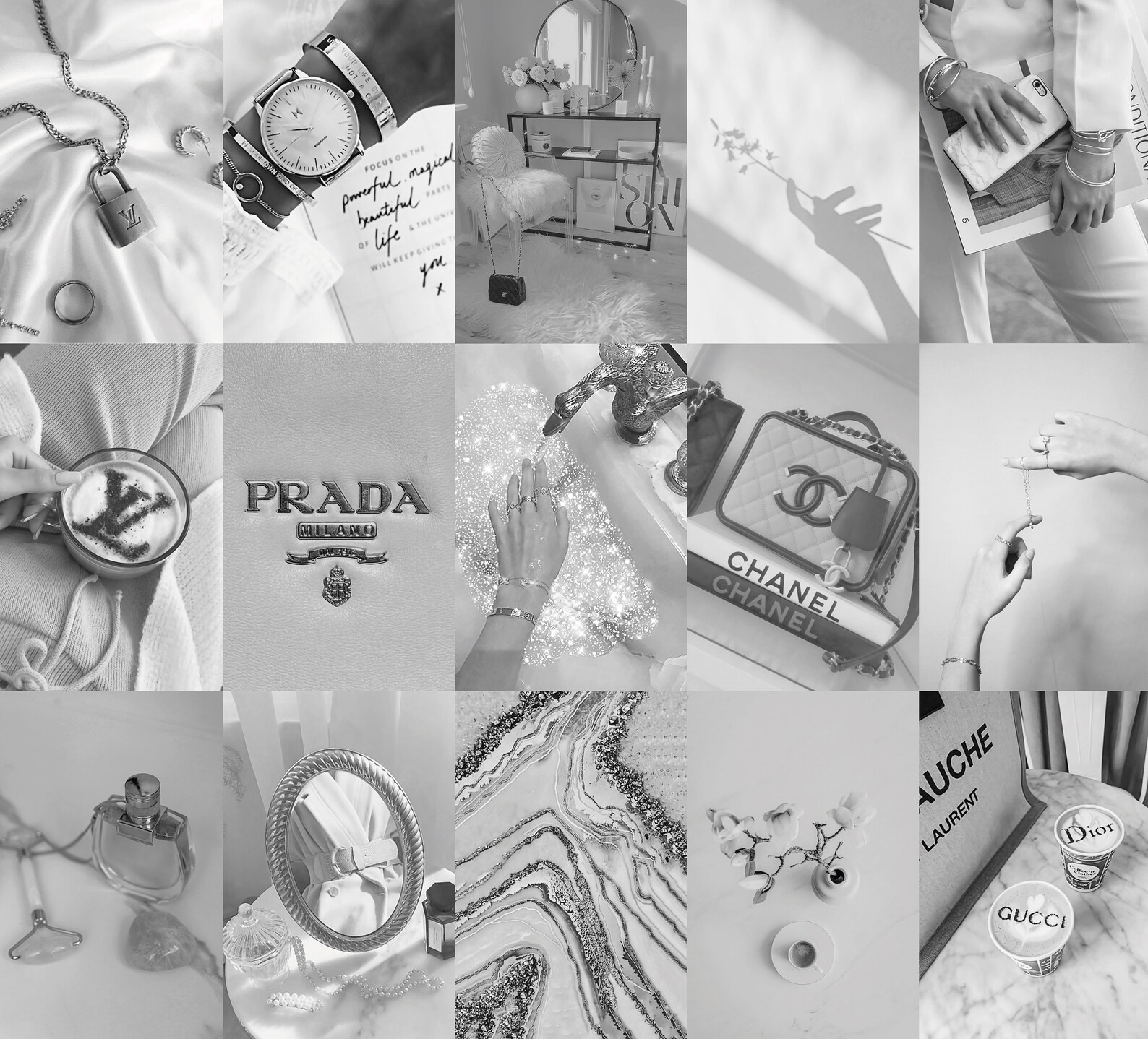 Grey Boujee Photo Wall Collage Kit Aesthetic 1 Grey Glam - Etsy