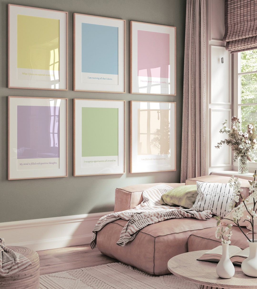 Manifest Gallery Wall Set Pastel Color Blocks Prints Positive ...