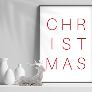 Red Christmas Digital Printable Wall Art Christmas Wall - Etsy