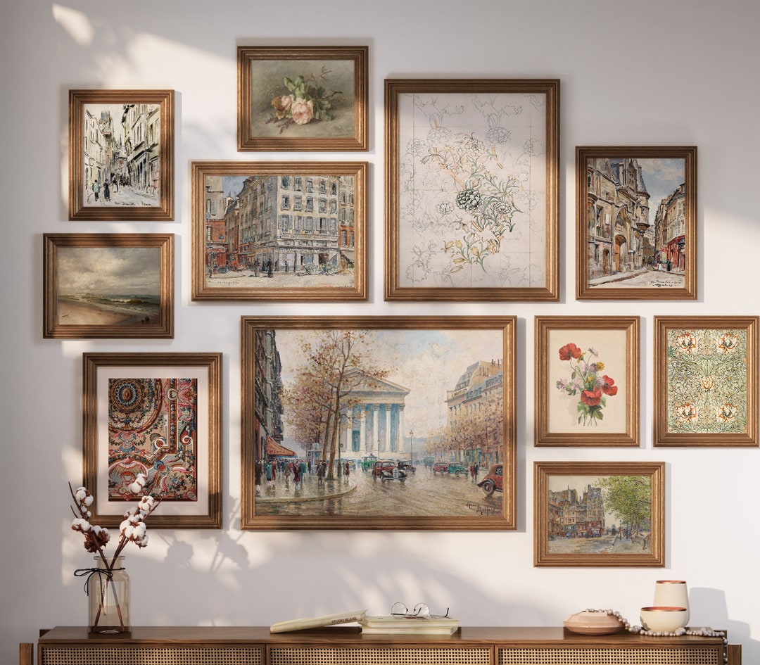 French Gallery Wall Print Set Vintage European Printable Art Paris Wall Art Prints Decor Antique ...